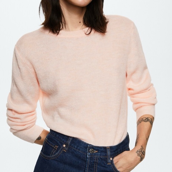 Mango | Sweaters | Mango Pale Pink Crew Neck Sweater | Poshmark